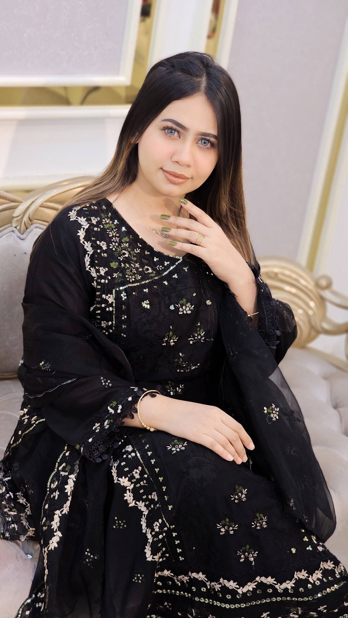 Pakistani inspired Embroidery Dress – Designer Land